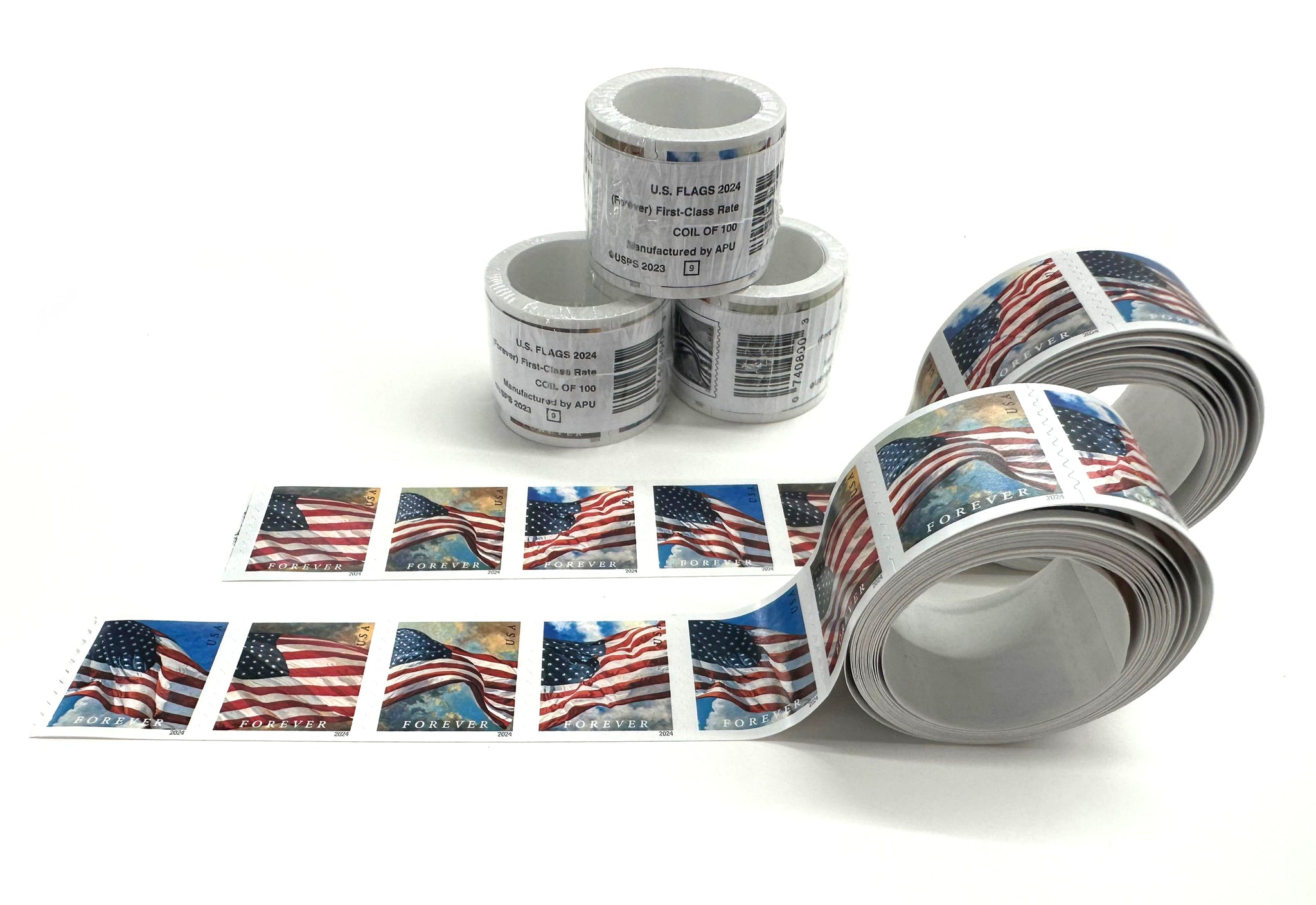 2024 US Flags (Booklets / Rolls) Forever First Class Postage Stamps ...