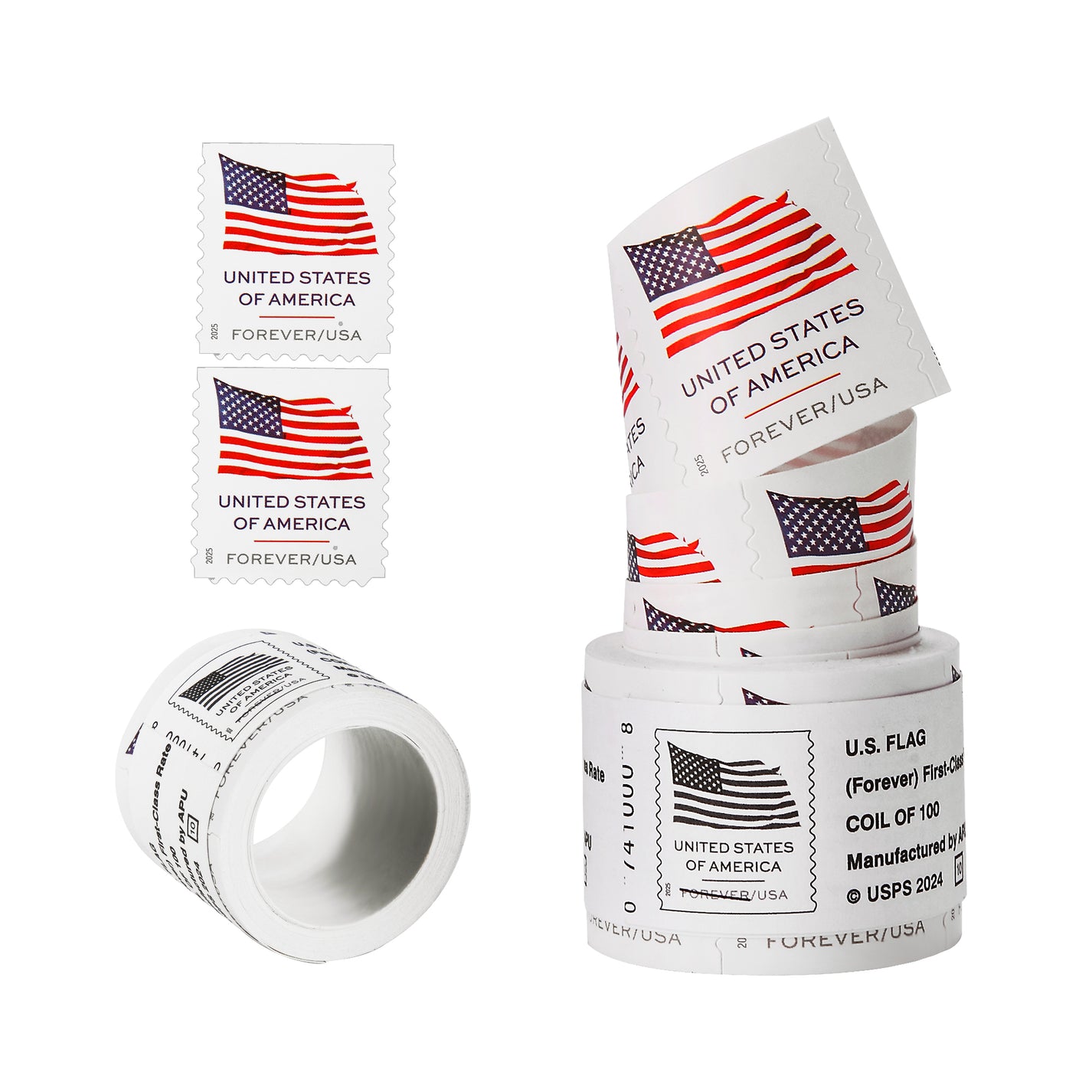 USPS 2025 US Flags Forever Postage Stamps – Stamps Store