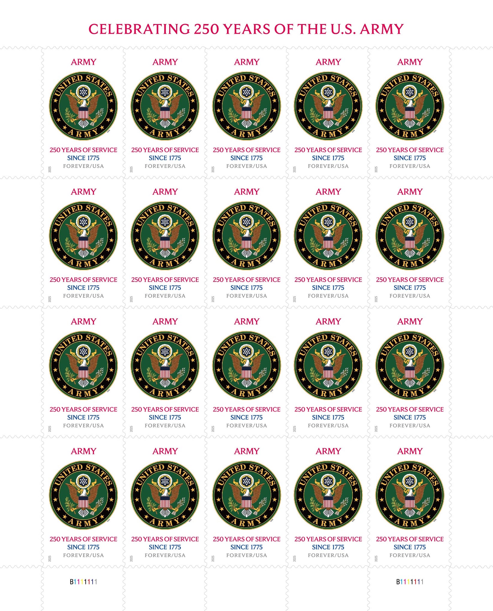 U.S. Army 250th First-Class Mail Forever Postage Stamps – Stamps Store